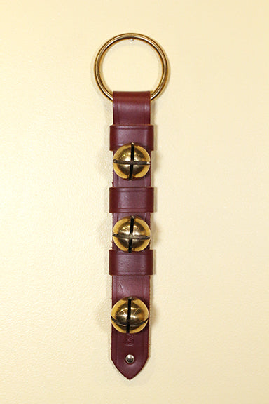 3 Solid Brass Colonial-Style Bells on 2-Ply Leather Strap – Wit & Hil