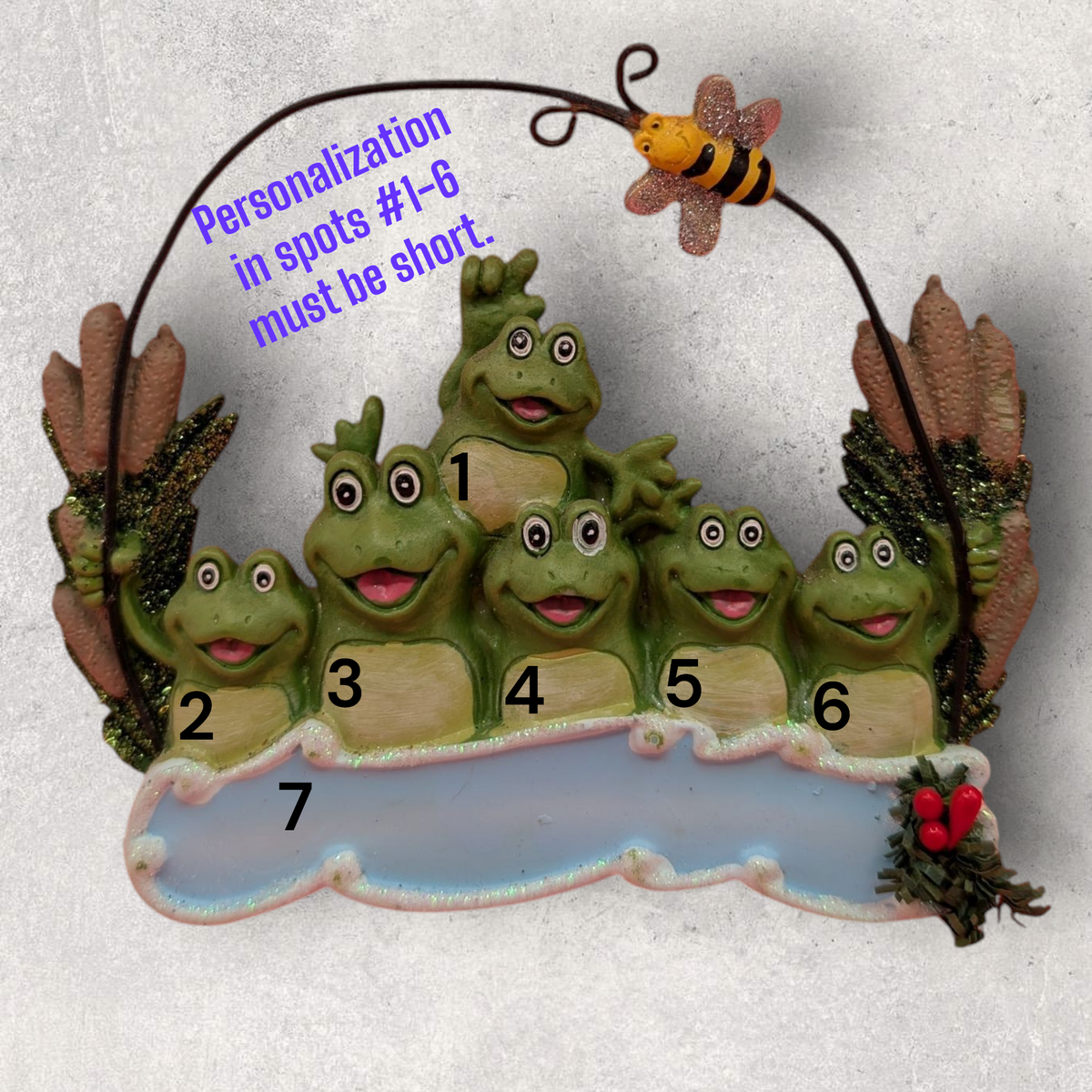 6 Frogs Ornament with Wire - Personalized Holiday Decor | Wit & Hil